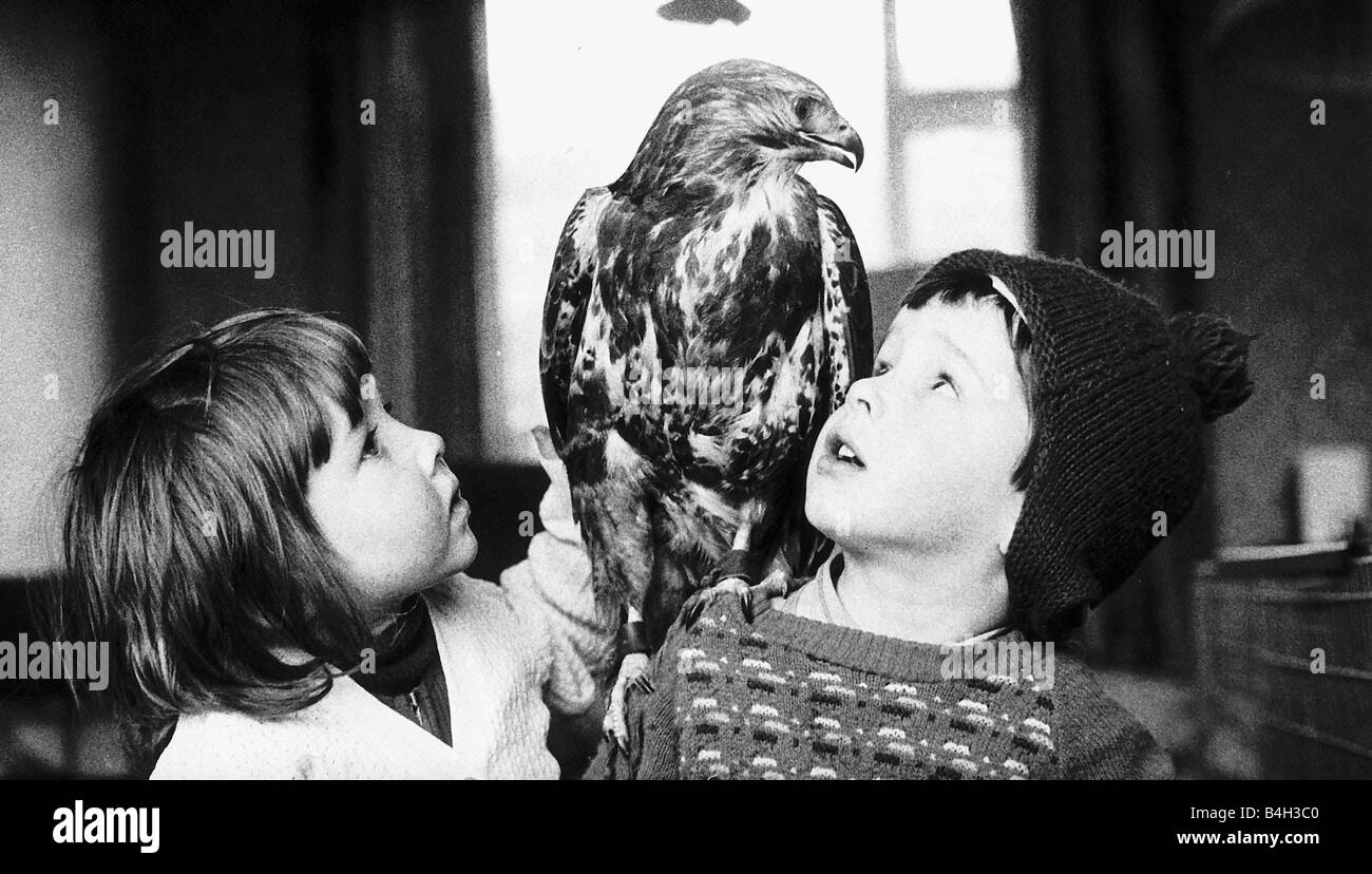 Kim and Gary Drake with pet Buzzard Beauty 1971 Stock Photo - Alamy