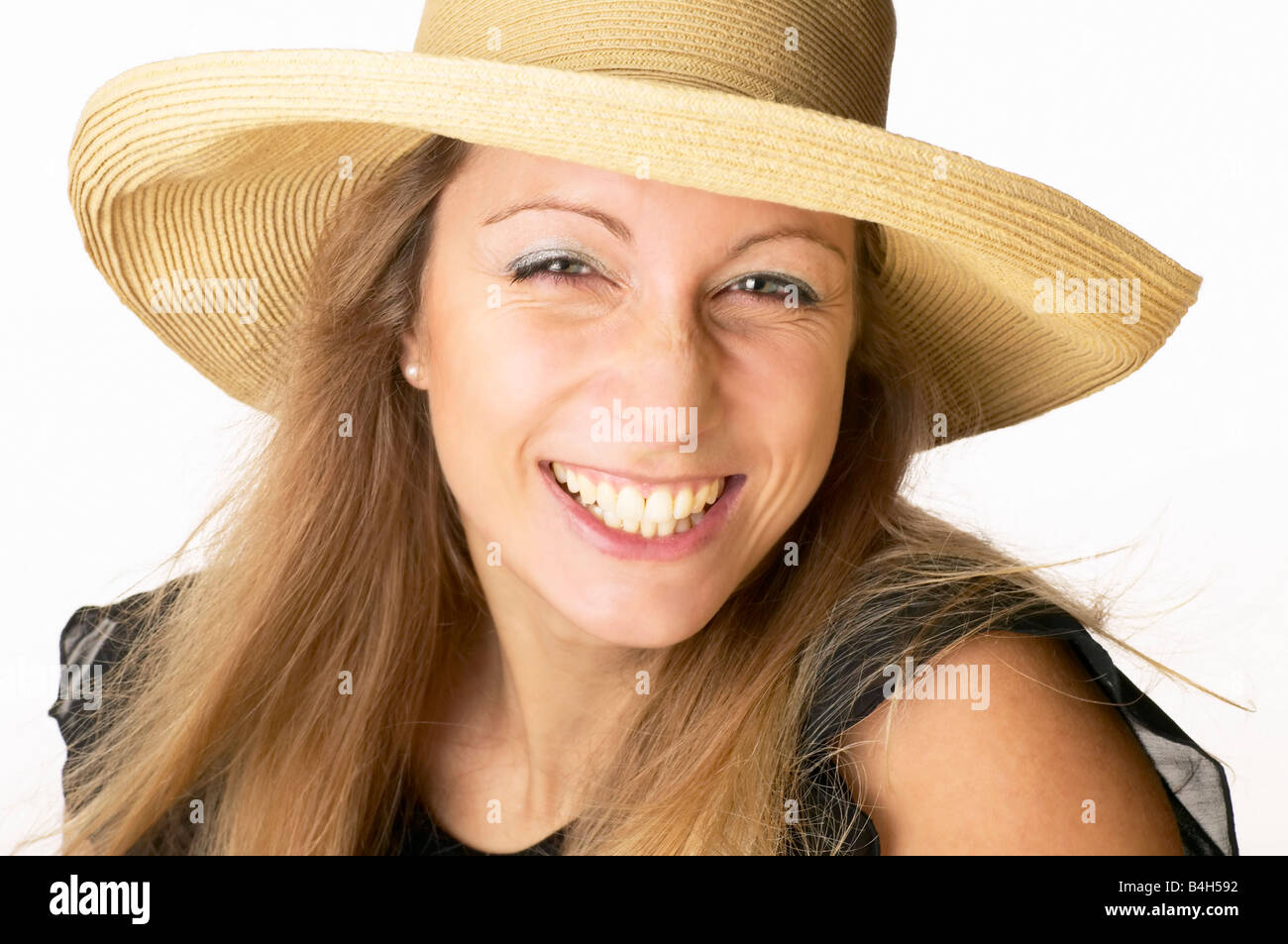Portrait of woman smiling Stock Photo - Alamy