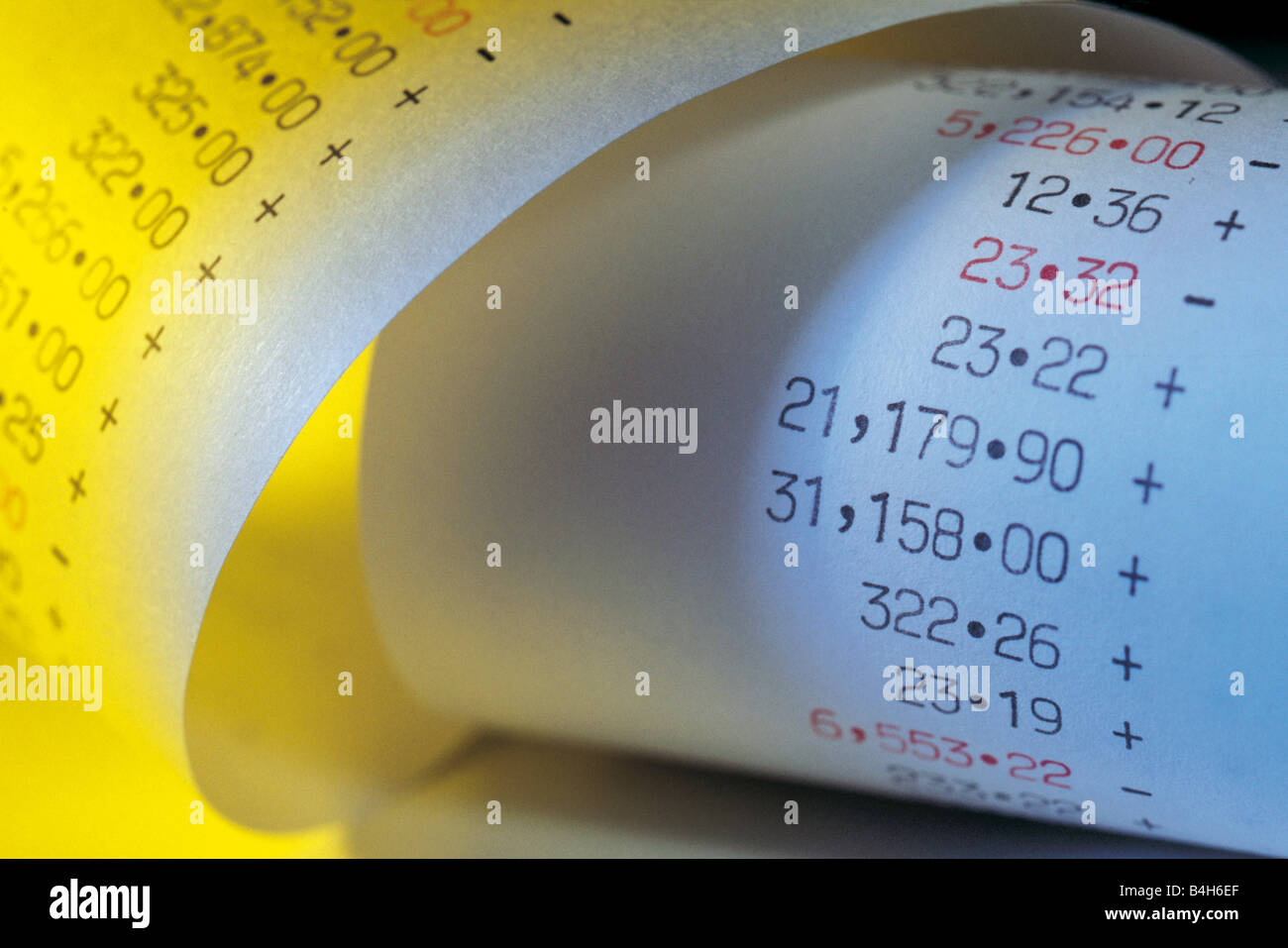 roll of paper with numbers, close-up Stock Photo - Alamy