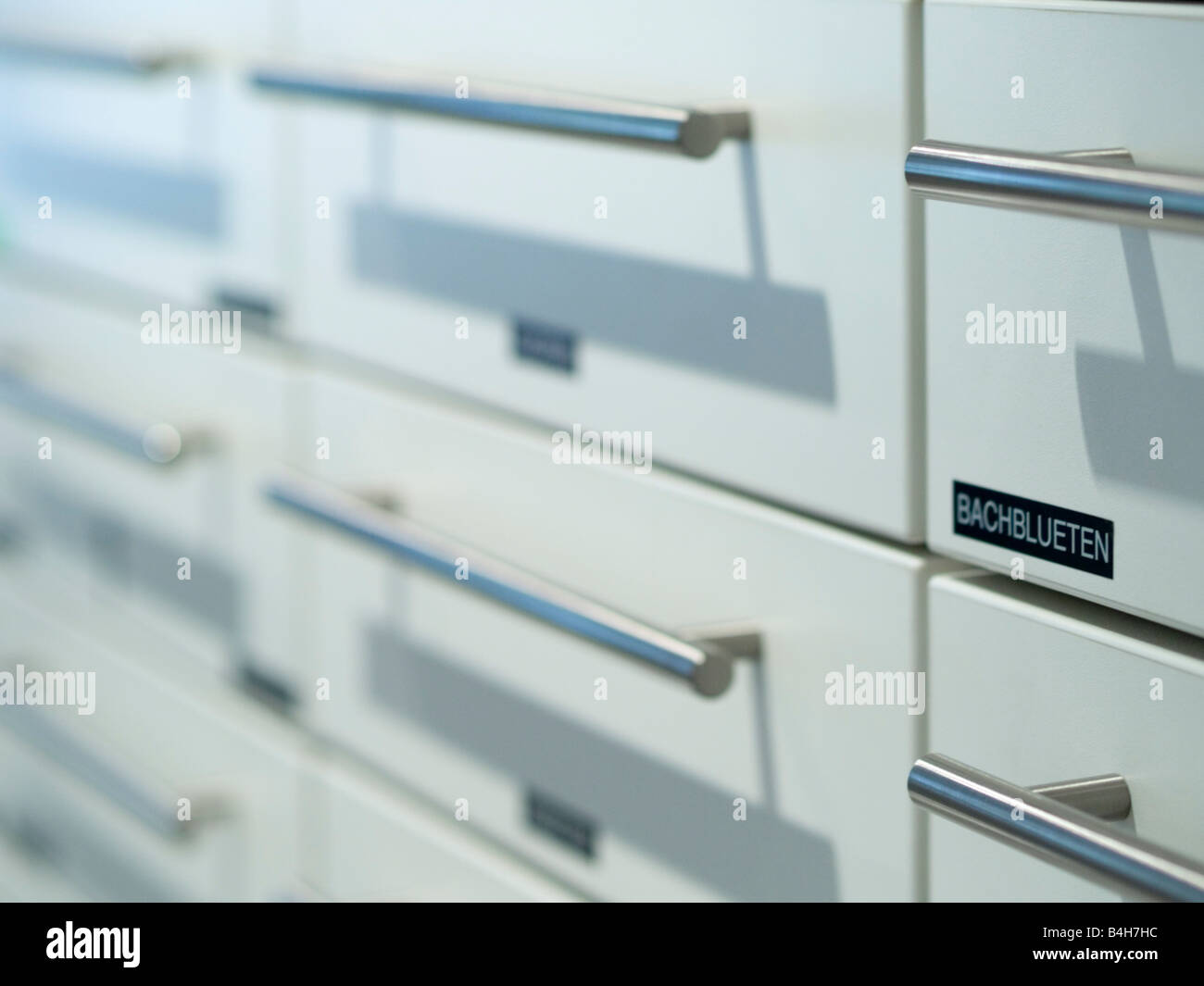 Drawers labeled for content Stock Photo - Alamy