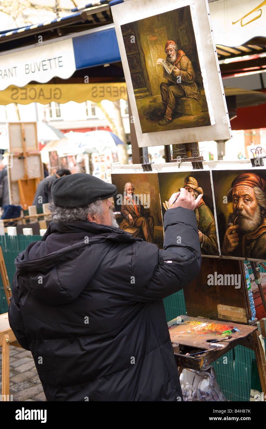 Painter in paris Stock Photo - Alamy