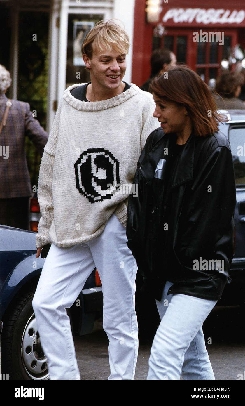 Jason Donovan Actor Singer with unknown woman Stock Photo - Alamy