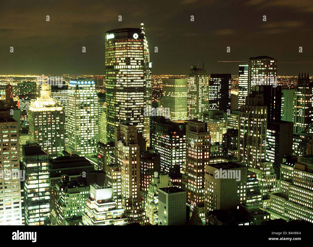 Manhattan skyline New York City America circa 1990 Stock Photo - Alamy