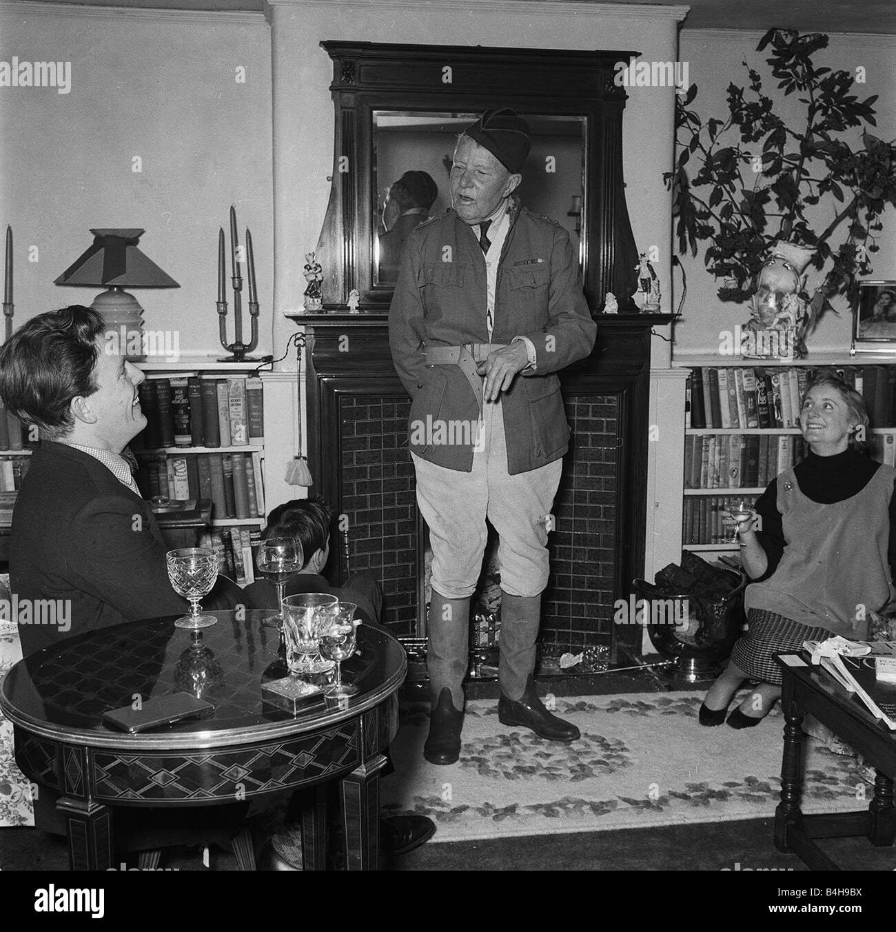 Actor A E Matthews wearing army uniform November 1954 Stock Photo - Alamy