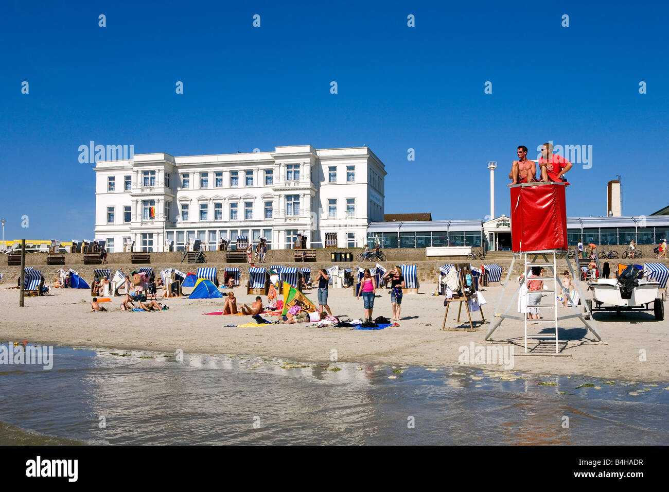 Tourists on beach Western Beach Lower Saxony Germany Stock Photo - Alamy