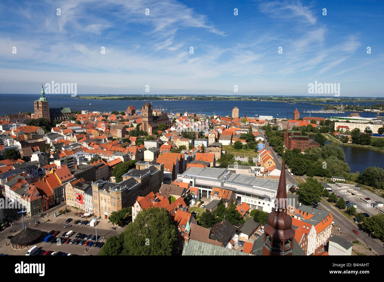 Town with churches st nikolai and st jakobi hi-res stock photography ...