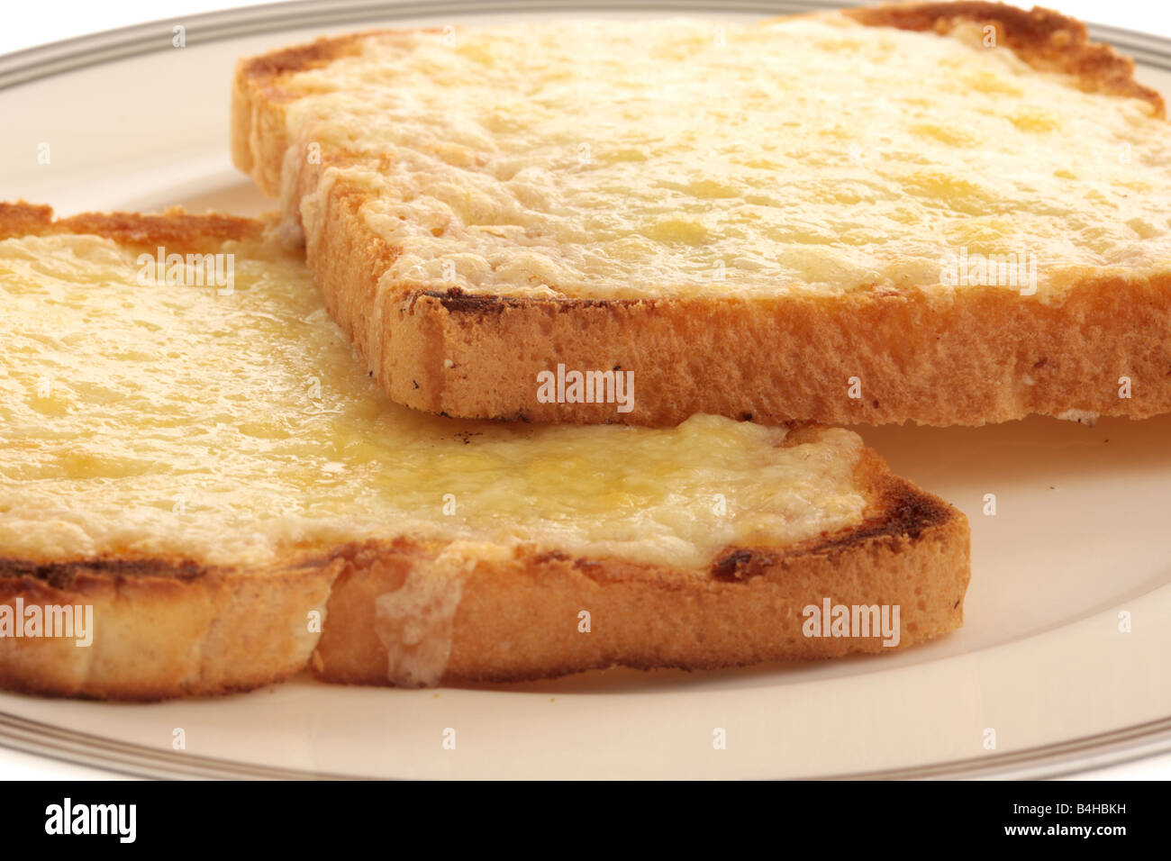 Freshly Grilled Hot Melted Cheese On Toast Isolated Against A White ...