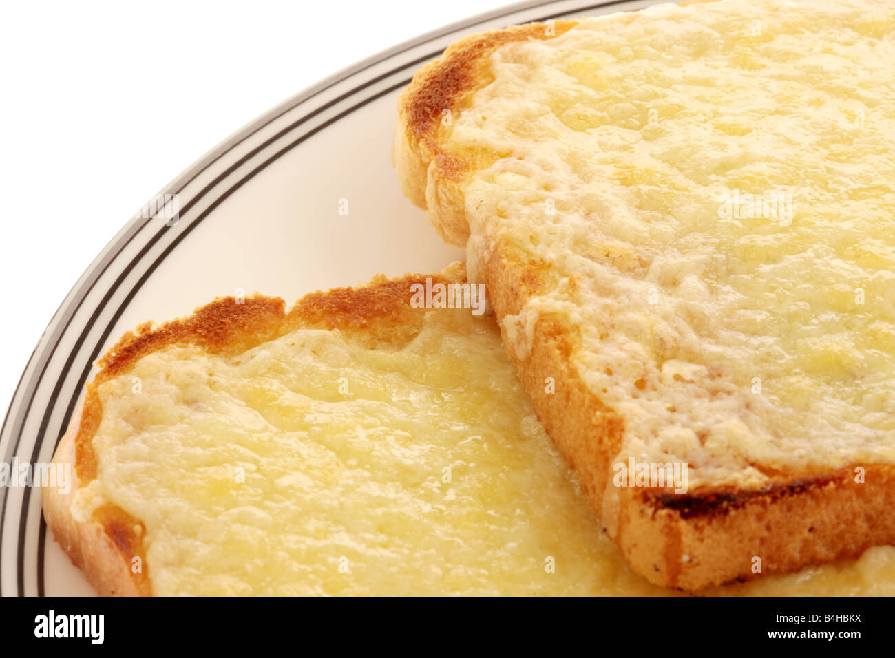 Freshly Grilled Hot Melted Cheese On Toast Isolated Against A White ...