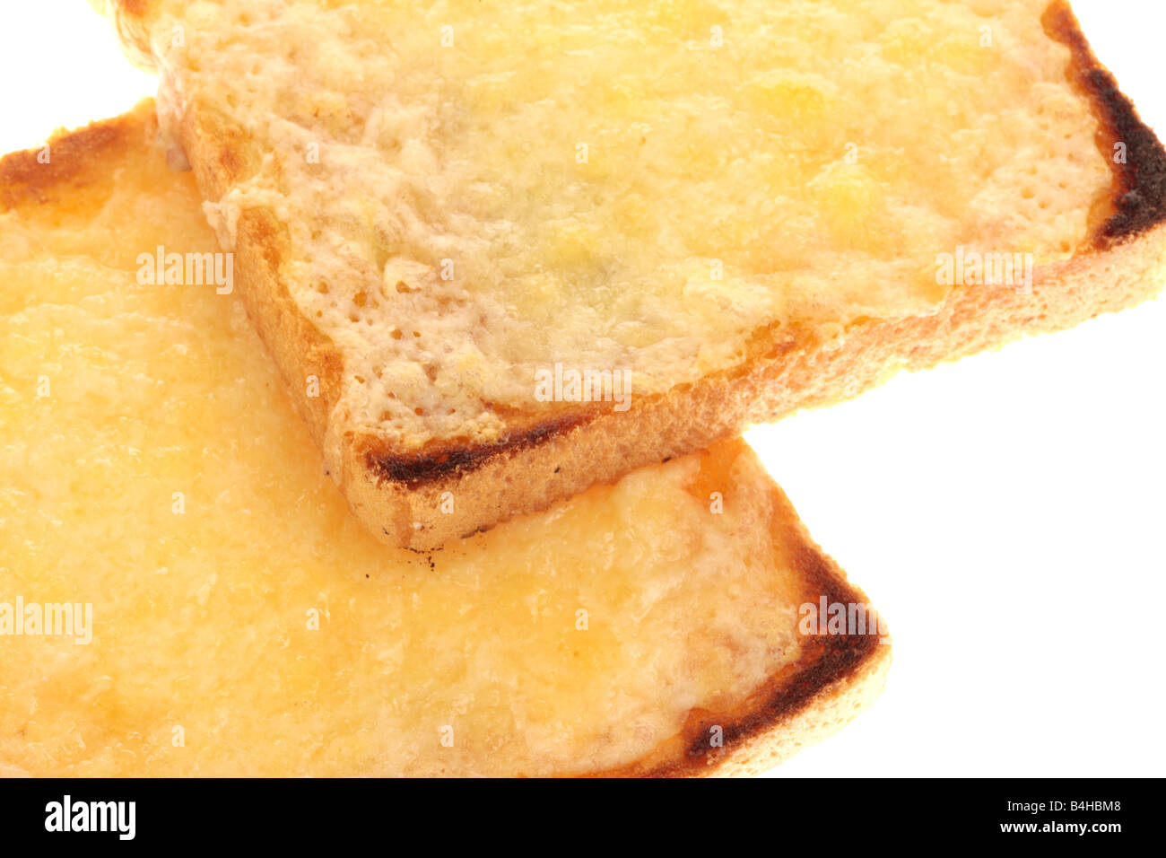 Freshly Grilled Hot Melted Cheese On Toast Isolated Against A White ...