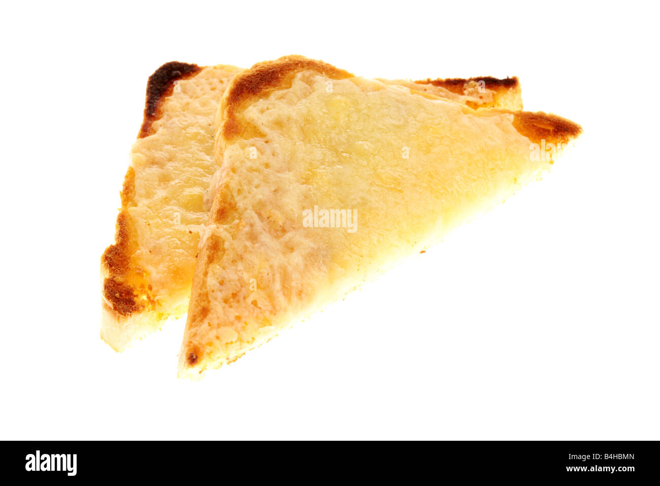 Freshly Grilled Hot Melted Cheese On Toast Isolated Against A White ...