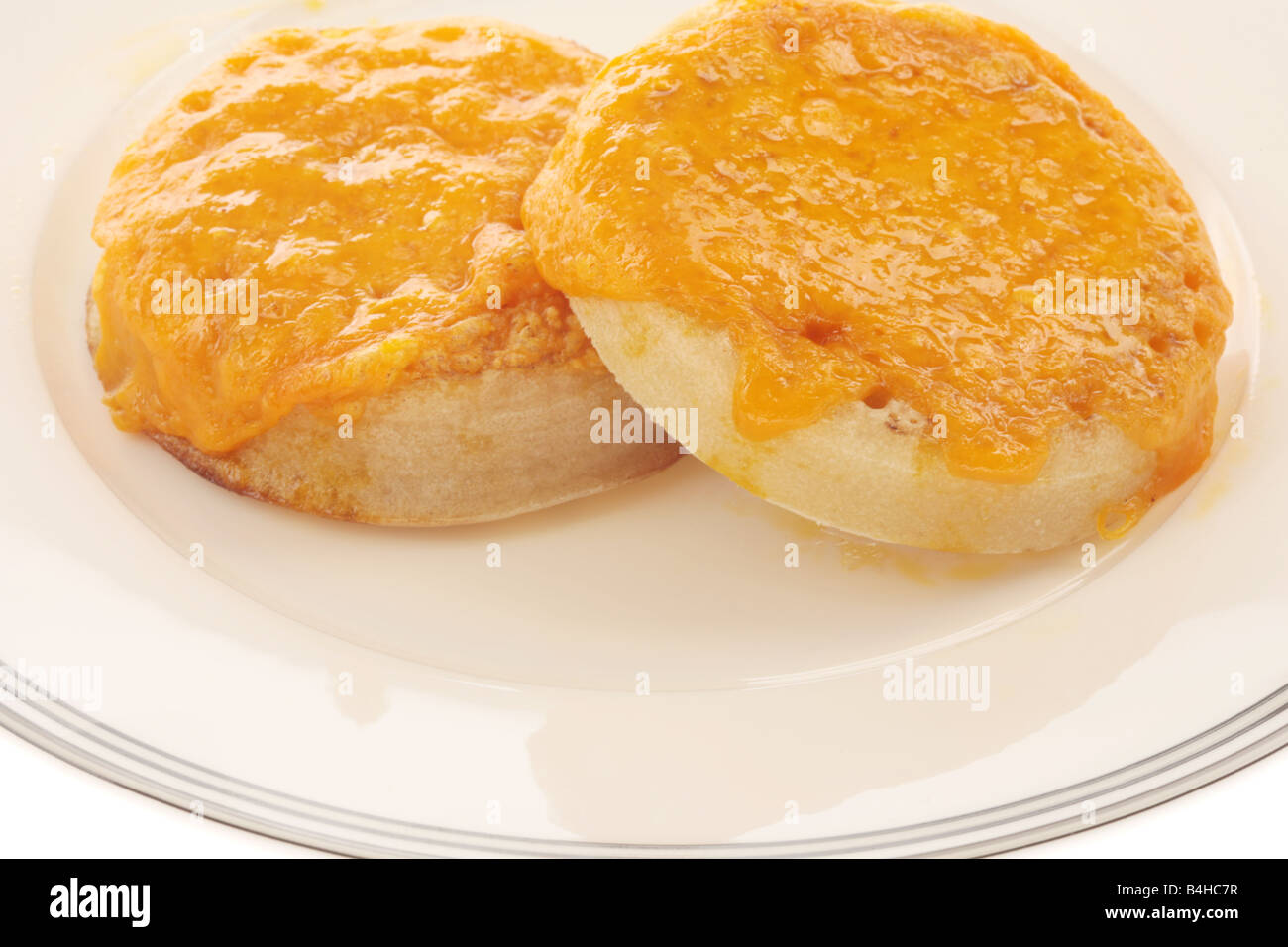 Fresh Hot Toasted Crumpets With Melted Grilled Cheese Topping Ready To ...