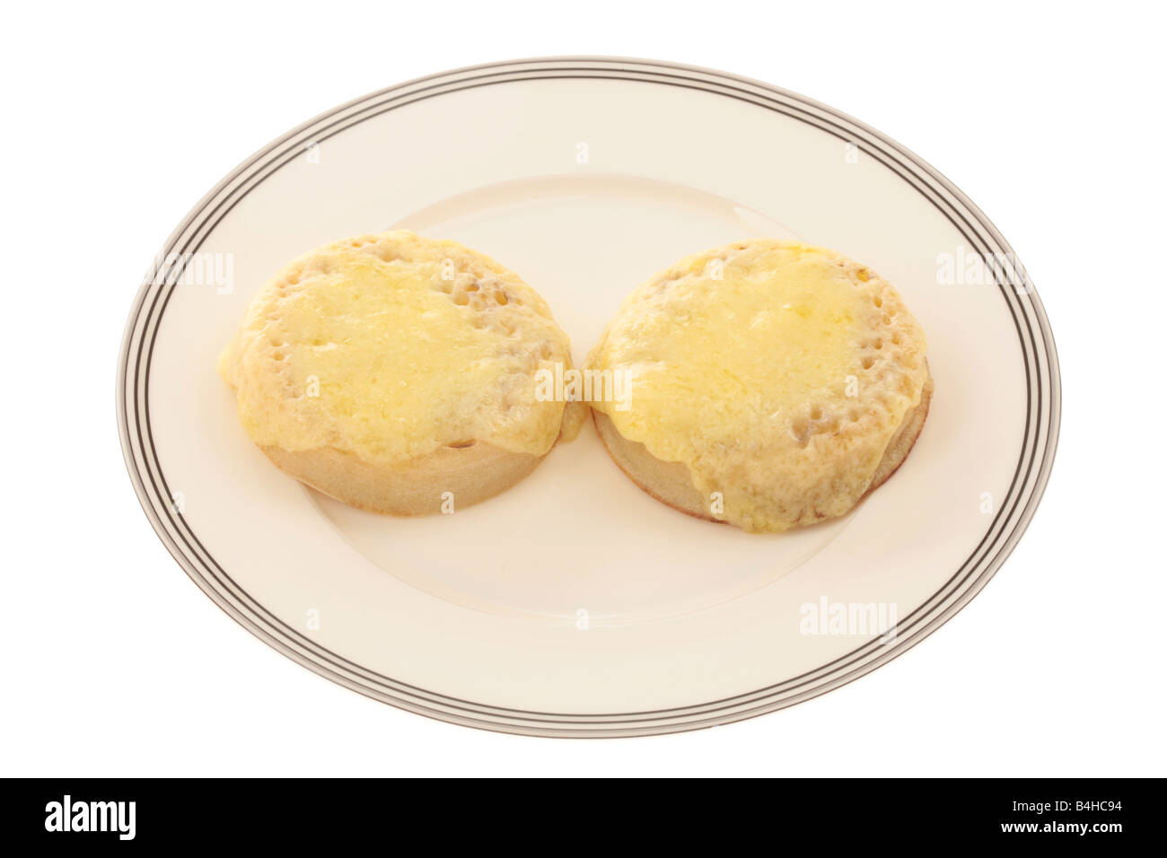 Fresh Hot Toasted Crumpets With Melted Grilled Cheese Topping Ready To ...