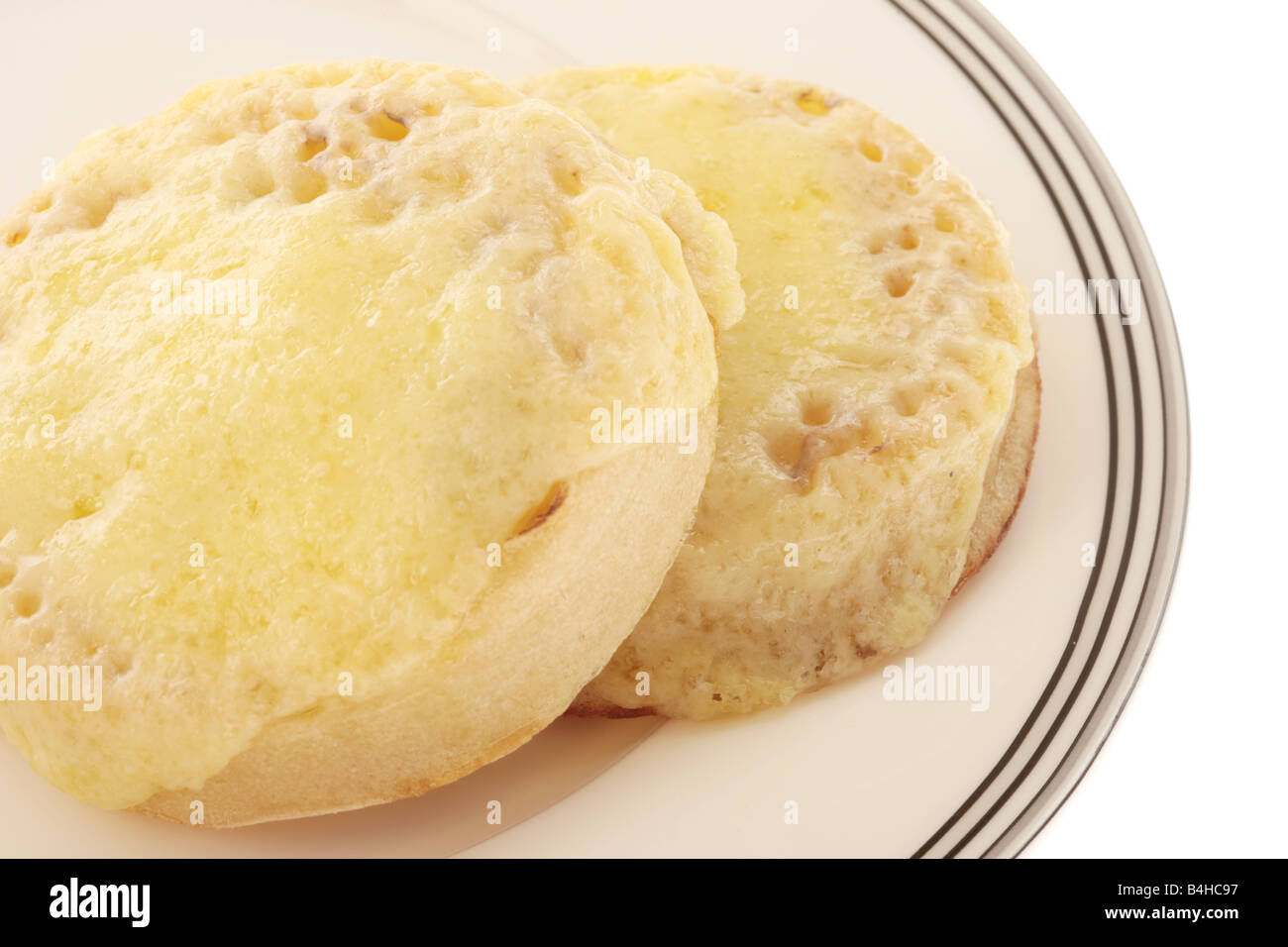 Fresh Hot Toasted Crumpets With Melted Grilled Cheese Topping Ready To ...