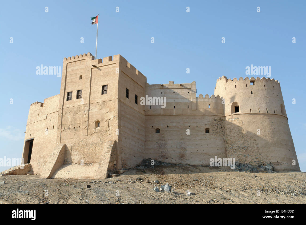 Fort in desert, Fujairah, United Arab Emirates Stock Photo - Alamy