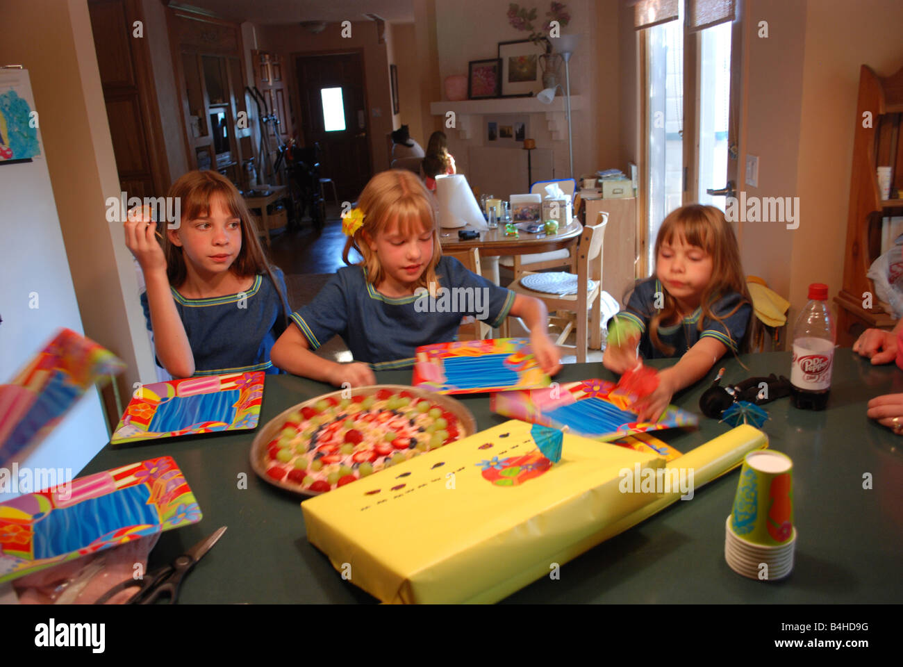 young girls at birthday party Stock Photo - Alamy