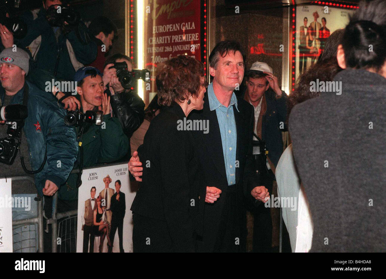 Michael Palin actor arrives for the film premiere of Fierce Creatures ...