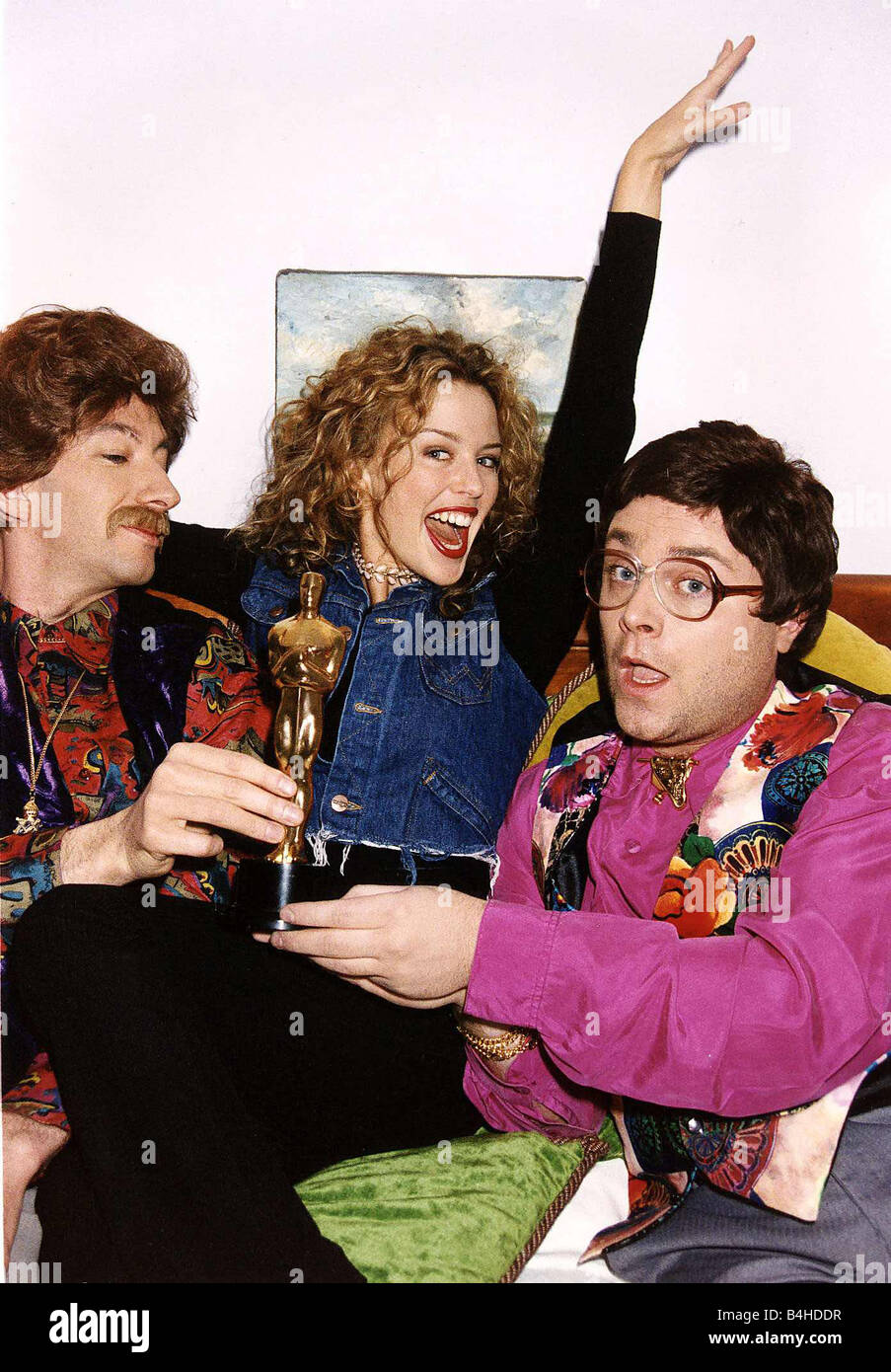 Kylie Minogue Singer Actress sitting between Simon Day left and John ...