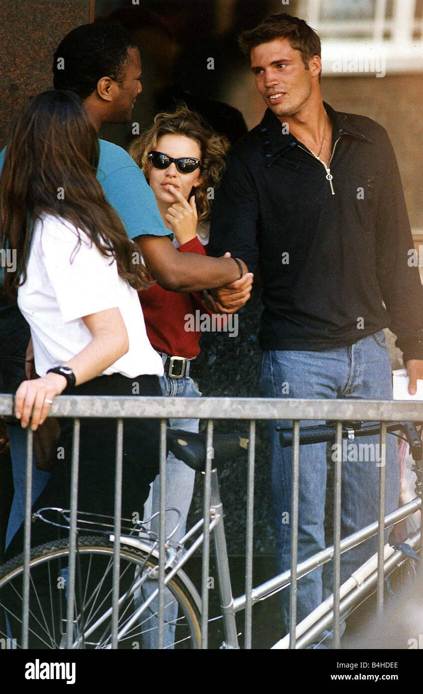 Kylie Minogue the singer and actress with her boyfriend Zane Stock ...