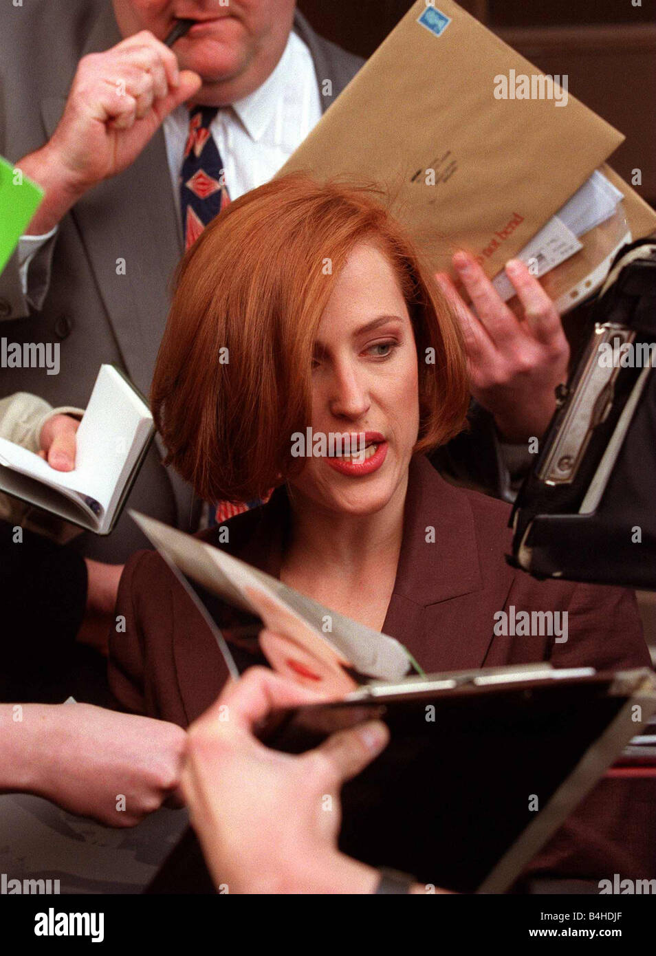 Gillian Anderson Actress signing autographs Stock Photo - Alamy