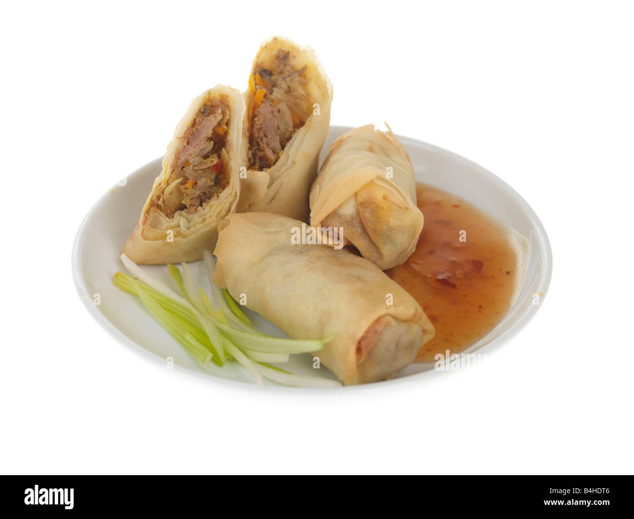 Mini Chicken Spring Rolls Stock Photo - Alamy