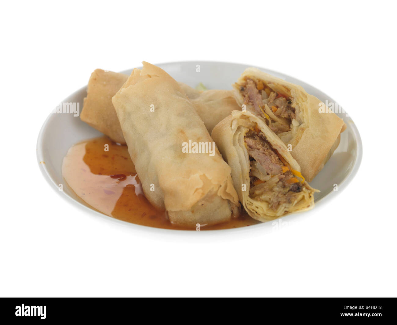 Mini Chicken Spring Rolls Stock Photo - Alamy