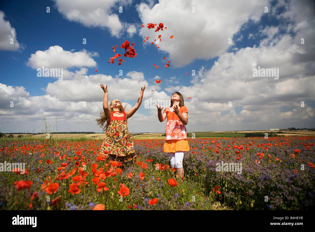 Children playing in poppy field hi-res stock photography and images - Alamy