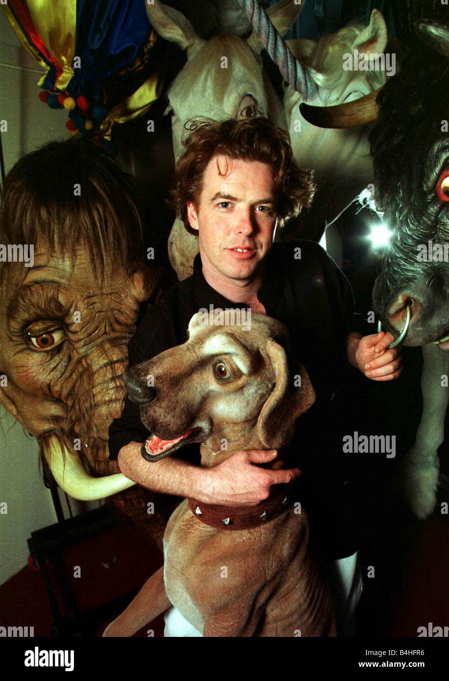 Actor Bryan Smythe with some of the animal characters in the play Dr ...