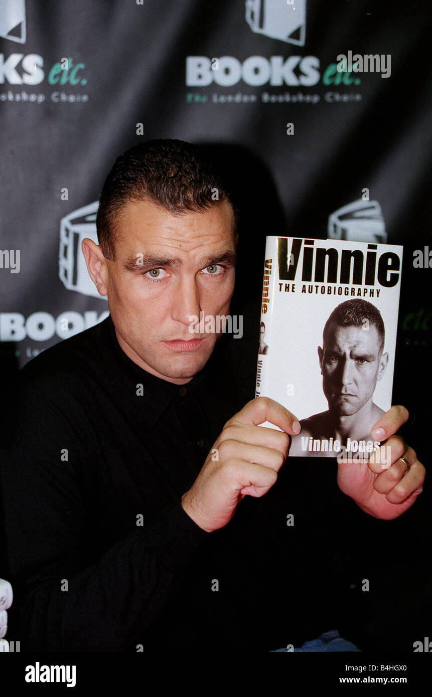Vinnie Jones Footballer Actor October 98 Holding his autobiography ...
