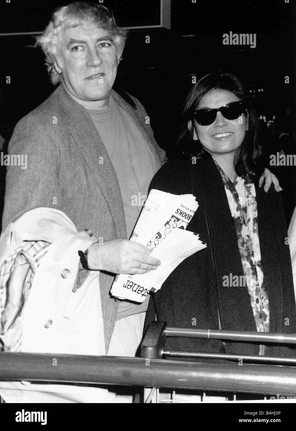 Peter Cook comedian actor and wife Lin Chong November 1989 Stock Photo ...
