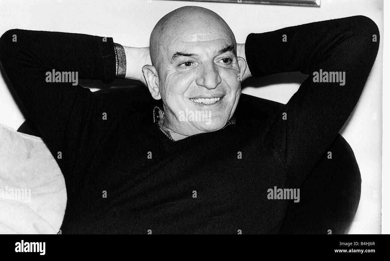 Telly Savalas Greek actor relaxing November 1980 Stock Photo - Alamy