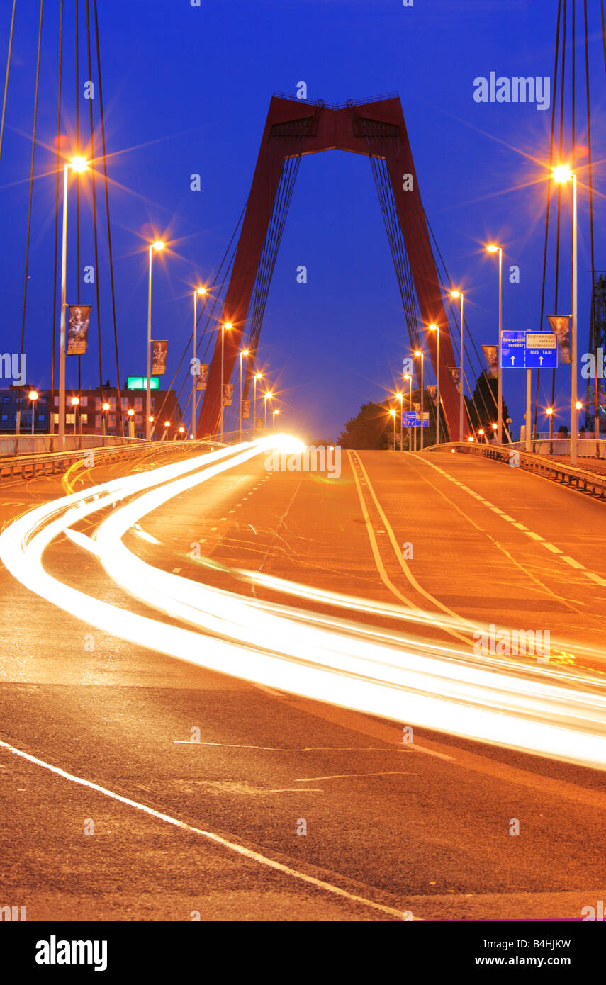 Traffic on willemsbridge in Rotterdam, Holland Stock Photo - Alamy