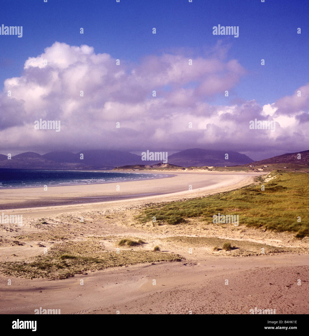 White sand beach at Traigh Seilebost on the Isle of Harris Stock Photo ...
