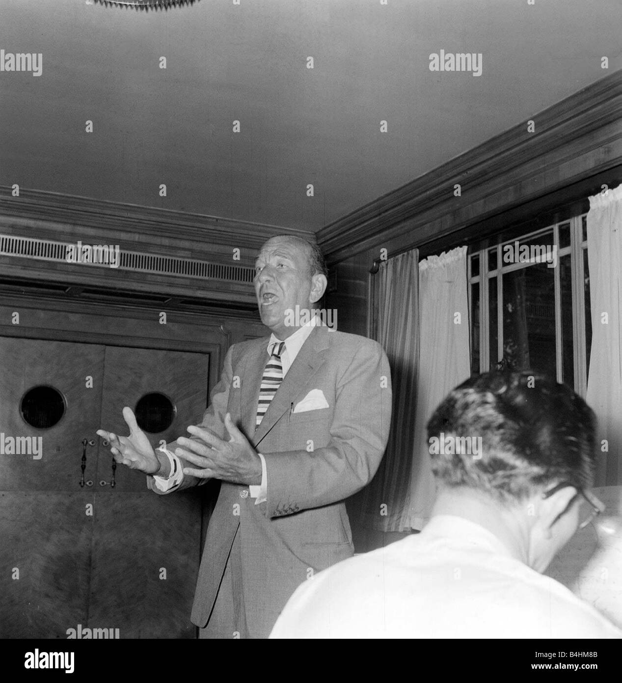 Noel Coward actor and playwright performing at the Dorchester Hotel ...