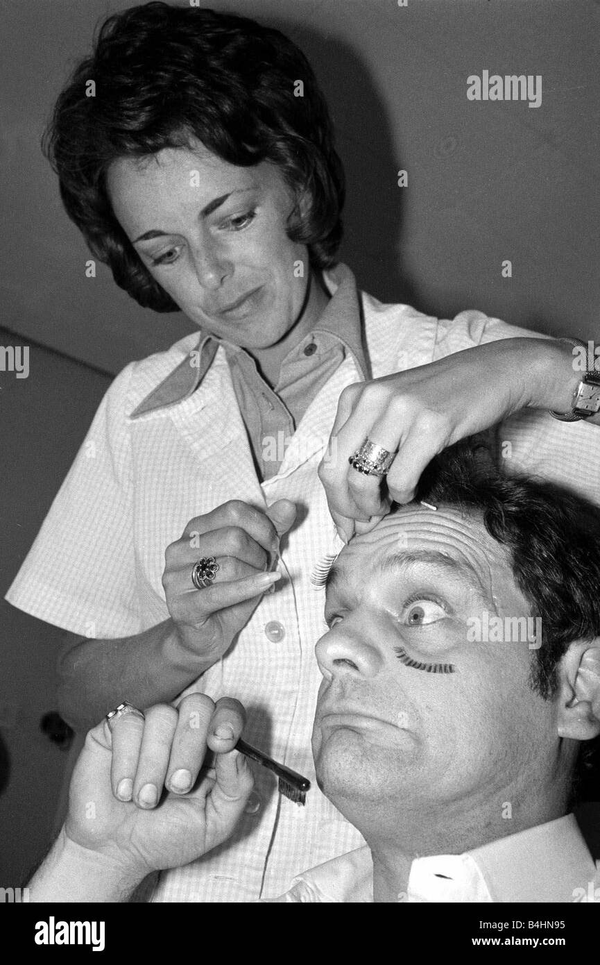 David Jason Actor September 1974 with a stylist having his make up done ...