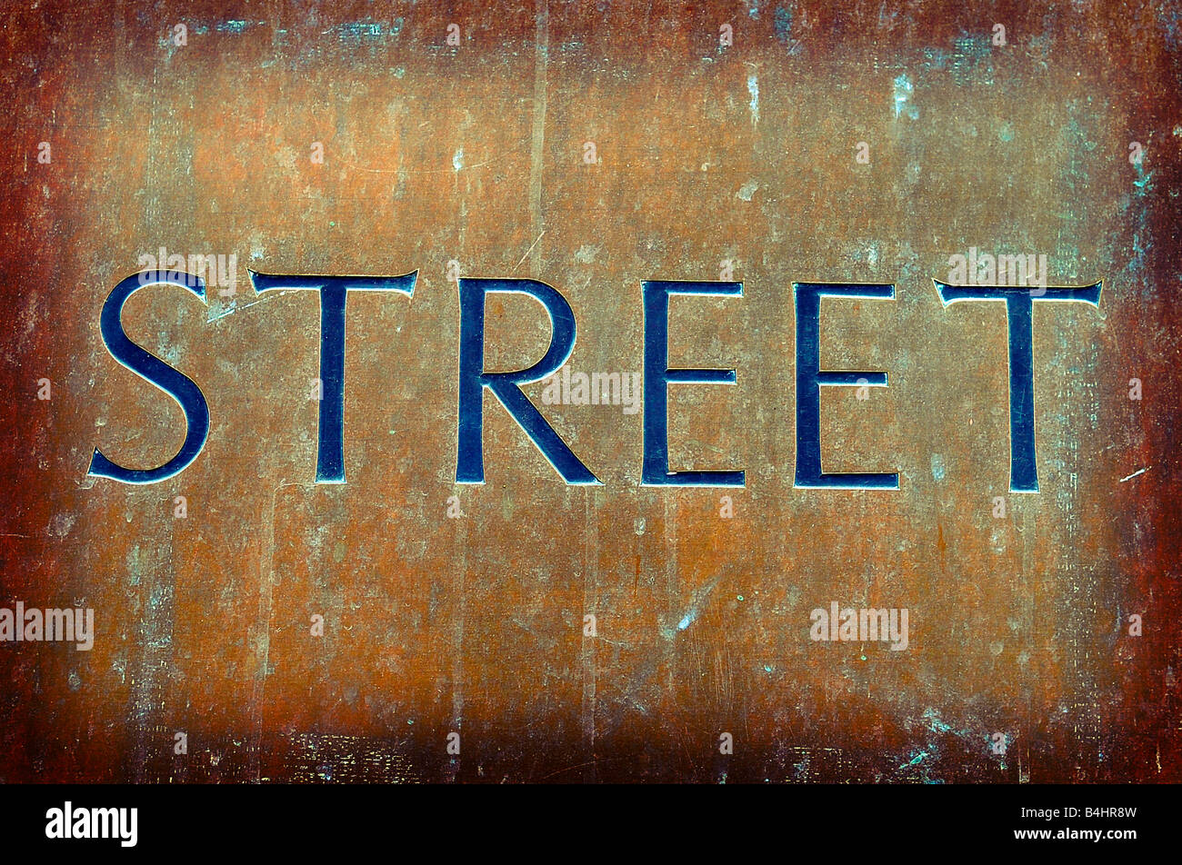 street plaque bronze lomo Stock Photo - Alamy