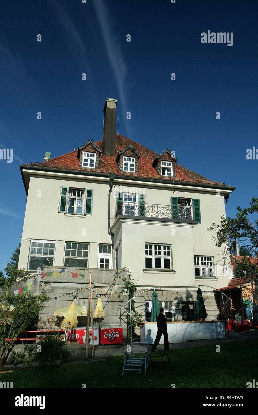 Beautiful old style mansion in German Alps Stock Photo - Alamy