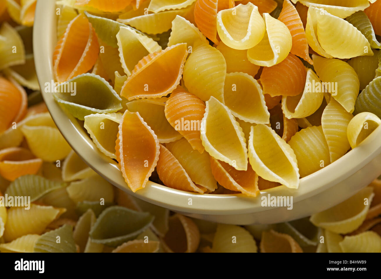 Assorted dried tricolor pasta Stock Photo - Alamy