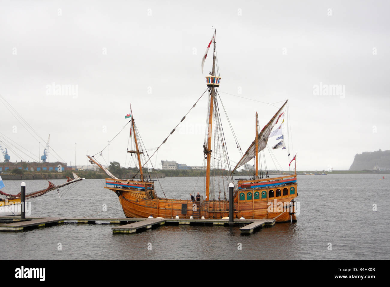 Old-Fashioned Sailing Boat, Cardiff Bay, Wales, U.K Stock Photo - Alamy