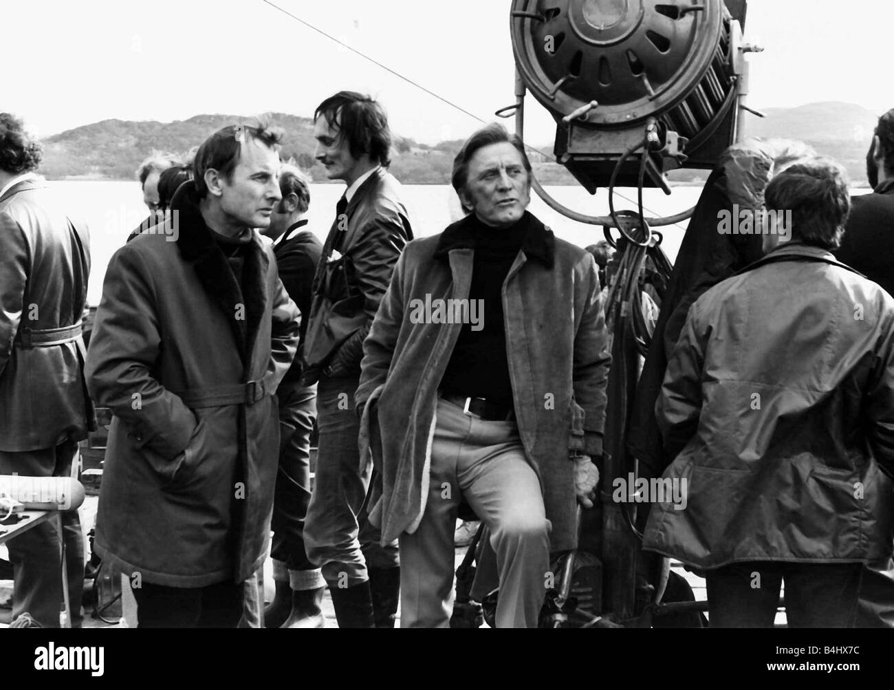 Kirk Douglas American actor on film set in Oban 1971 Stock Photo - Alamy