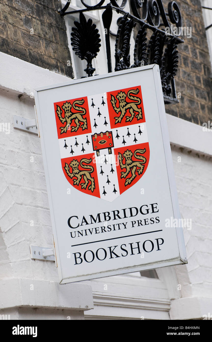 university book shop sign, cambridge, england Stock Photo - Alamy