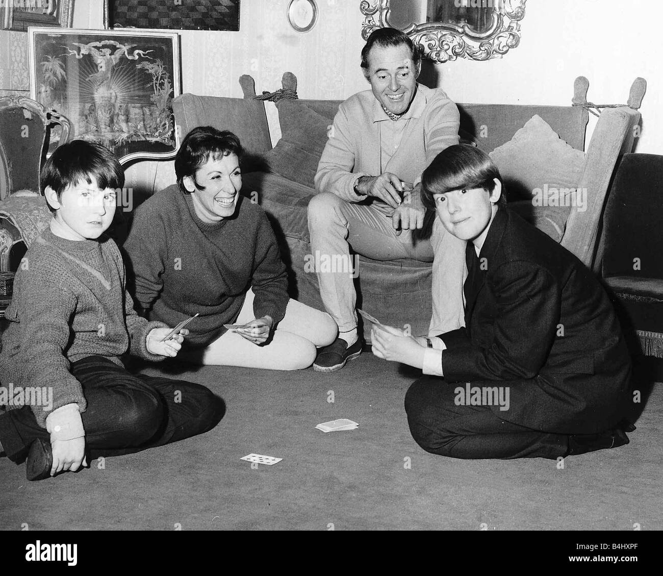 Terence Alexander actor with his wife and their children Marcus aged 10 ...