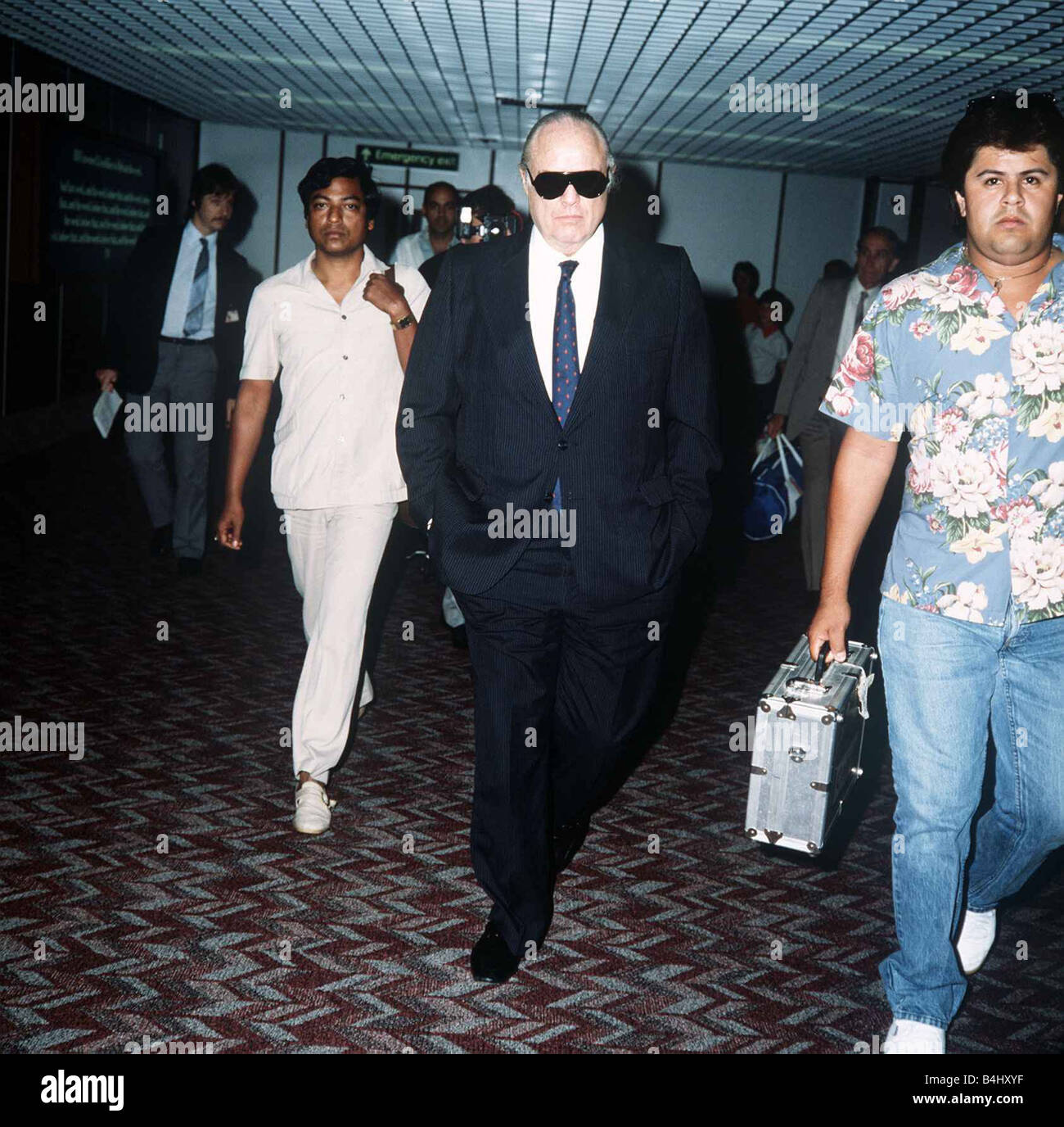 Marlon Brando Actor arriving at Heathrow Airport from Los Angeles June ...