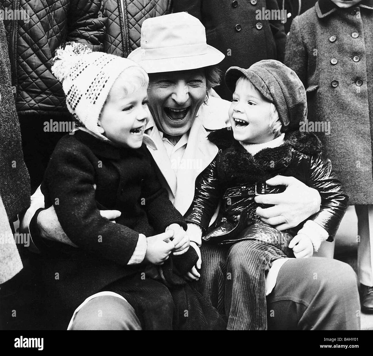 Danny Kaye making two toddlers laugh in London November 1971 Guy Murray ...