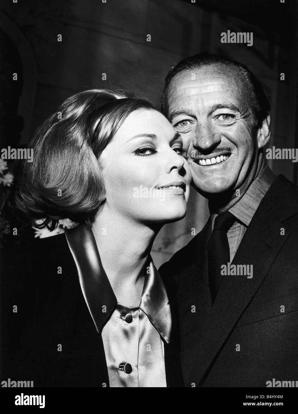 Actor David Niven seen with actress Kim Novak at a party at the Savoy ...
