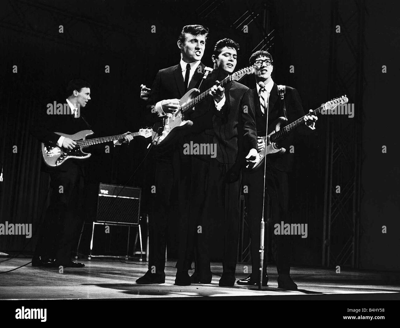 Cliff Richard Actor Singer singing on Stage with pop group The Shadows ...
