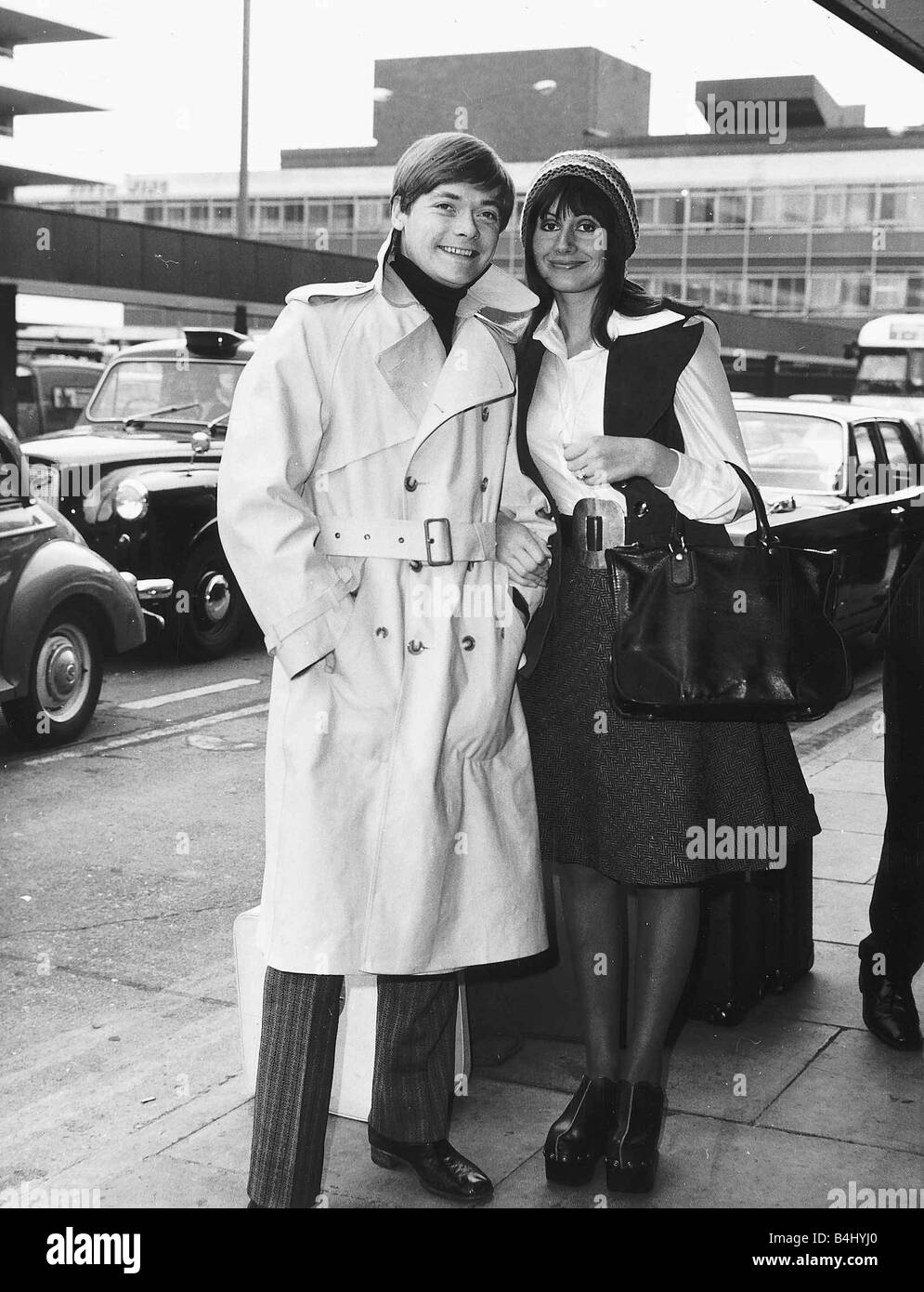 Simon Ward Actor with his wife at Heathrow Airport November 1972 DBase ...
