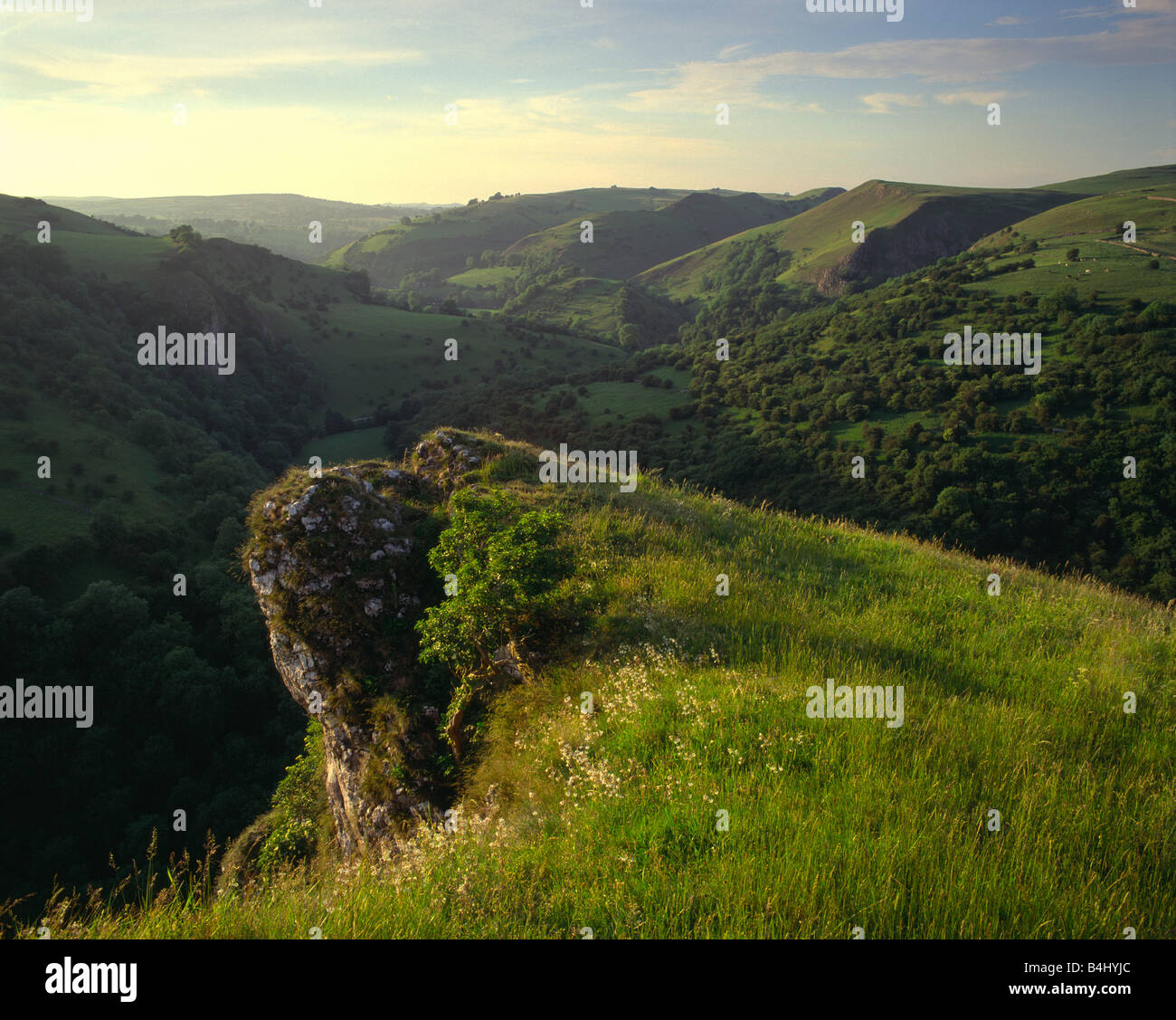 Evening light in the Manifold Valley, Peak District National Park ...