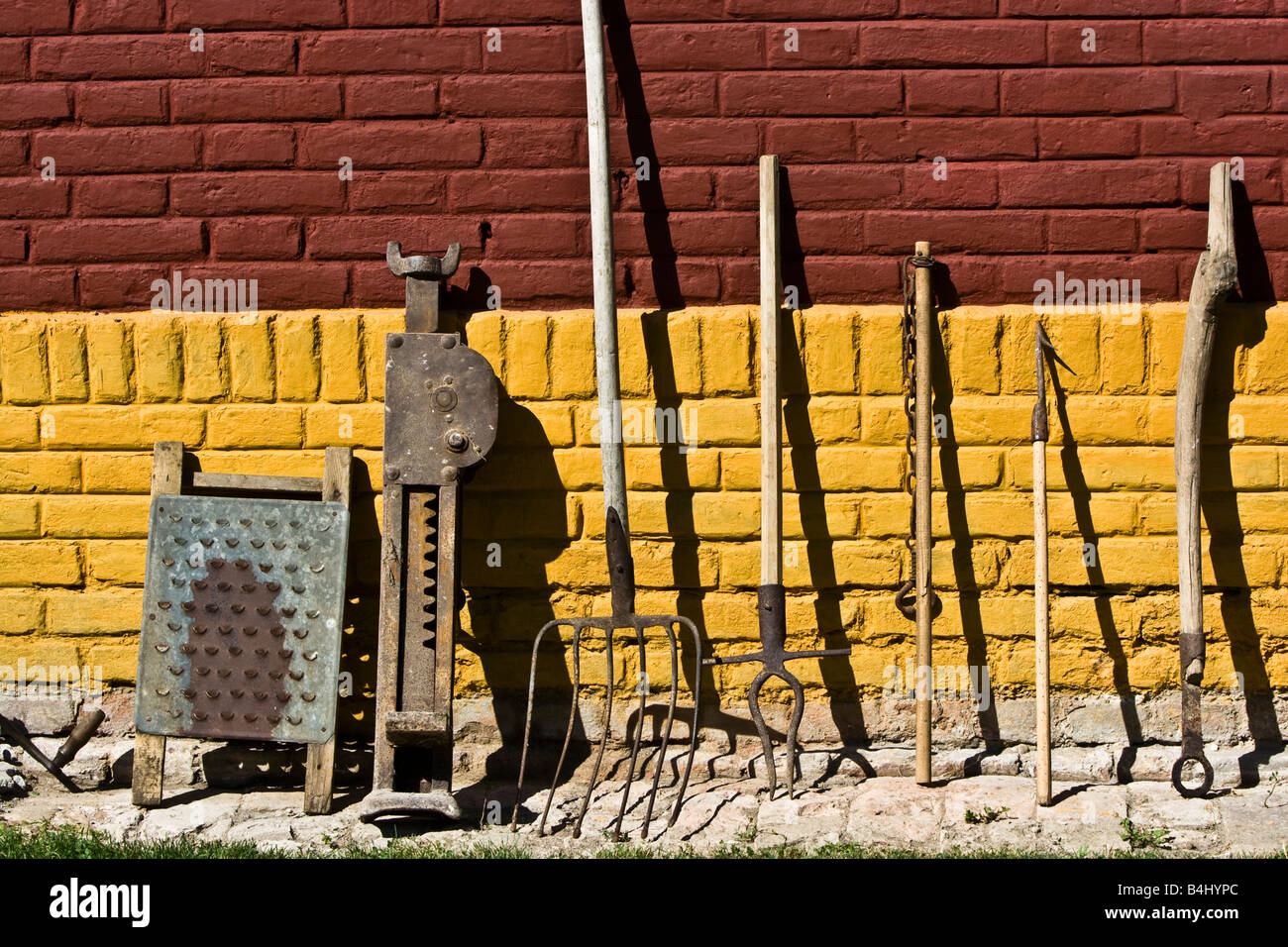 old rural working tools Stock Photo - Alamy