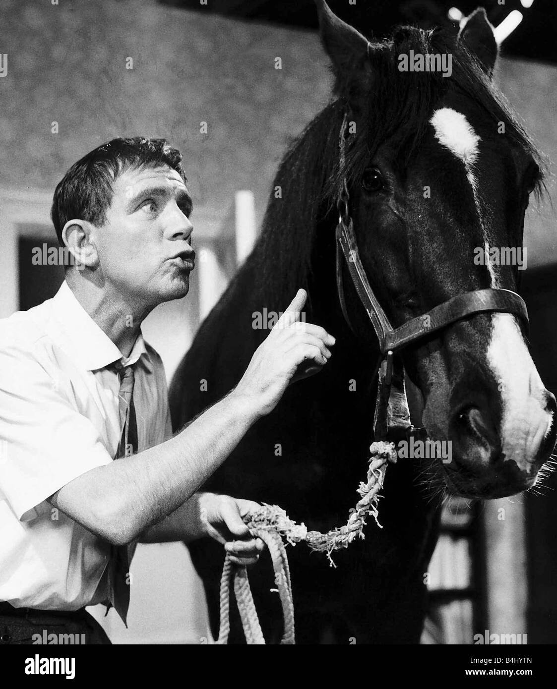 Norman Wisdom Comedian Actor with Nellie the horse in the film The ...