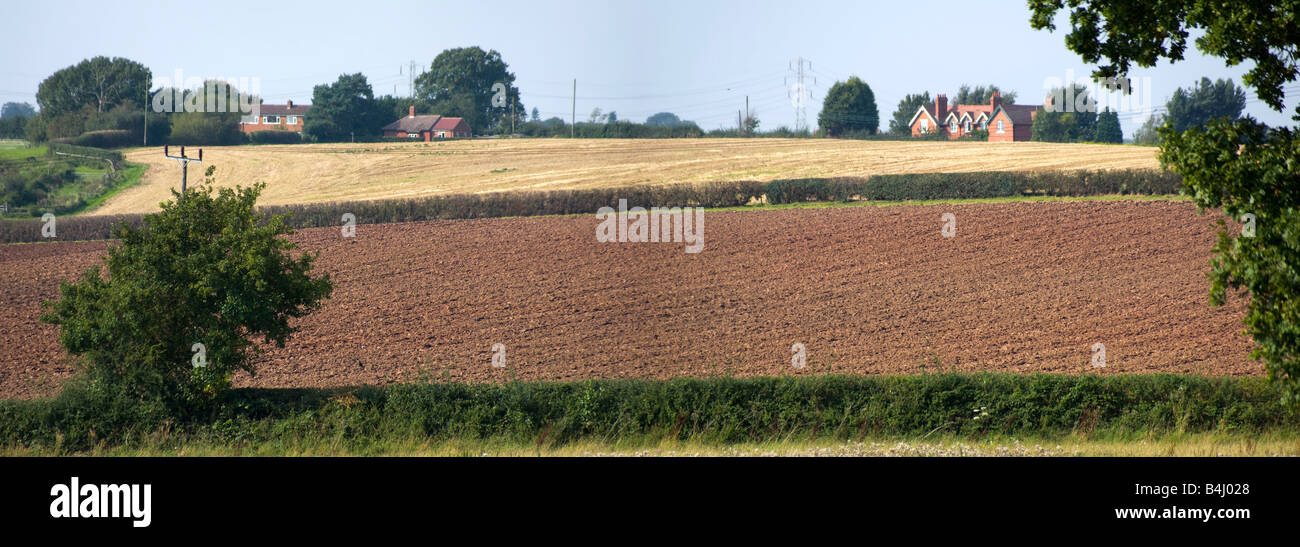 Farmland empty field of arable crops after harvesting Stock Photo - Alamy